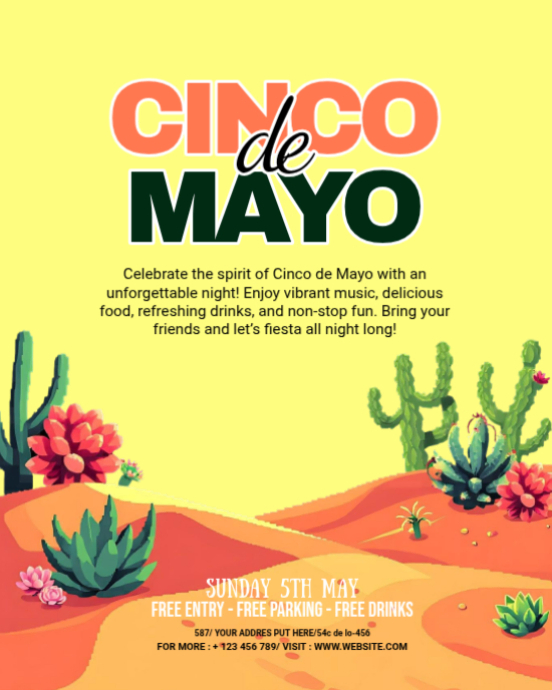 Plantilla de Yellow Illustrative Cinco de Mayo Celebration Instagram ...
