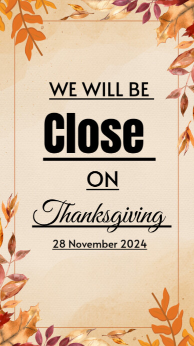 Copy of Yellow Illustrative Close For Thanksgiving Day Instagram Story ...