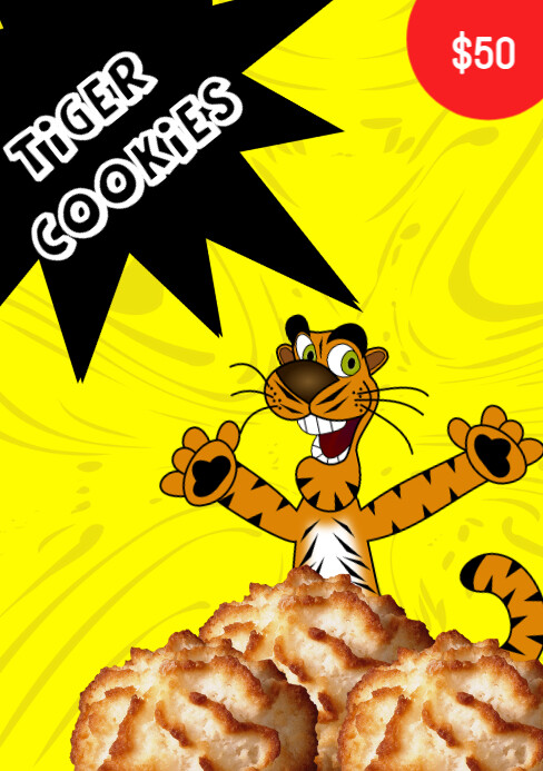 Copy of Yellow Illustrative Cookies Packaging Label Design A5 ...