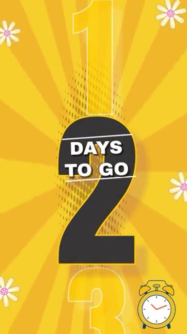 Yellow Illustrative Countdown For Event Or Pr Template | PosterMyWall