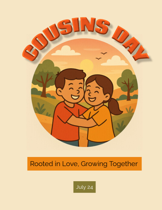 Copy of Yellow Illustrative Cousins Day Flyer (us Letter) | PosterMyWall