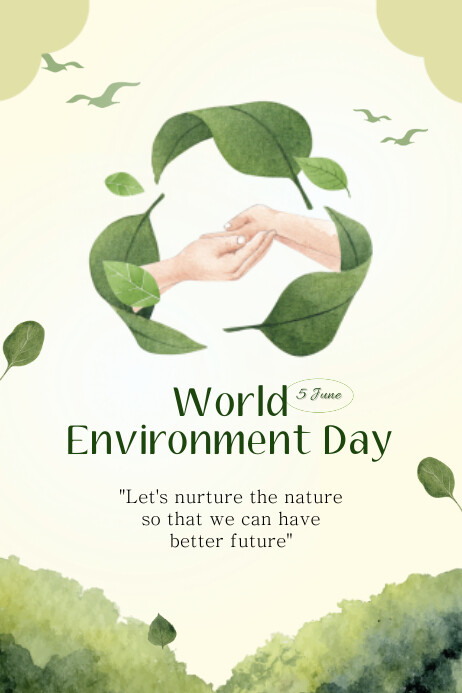Copy of Yellow Illustrative Green World Environment D | PosterMyWall
