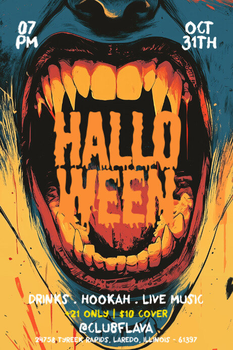 Copy of Yellow Illustrative Halloween Poster | PosterMyWall