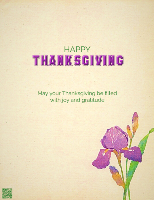 Yellow Illustrative Happy Thanksgiving Flyer (us Letter) Template ...