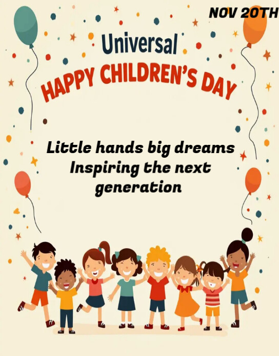 Copy of Yellow Illustrative Happy Universal Children's Day Celebrating ...