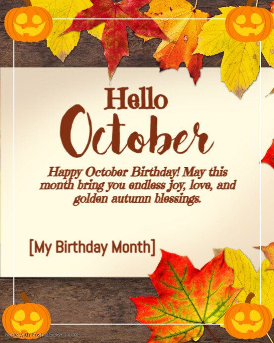Copy of Yellow Illustrative Hello October My Birthday Month Instagram ...