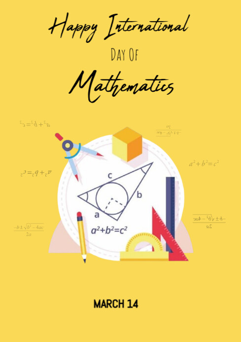 Yellow Illustrative International Day Of Mathematics A4 Template ...