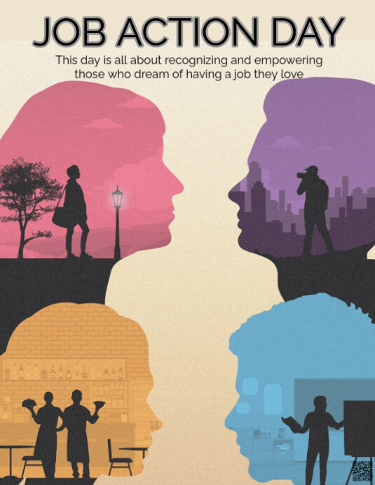 Copy of Yellow Illustrative Job Action Day Flyer (us Letter) | PosterMyWall