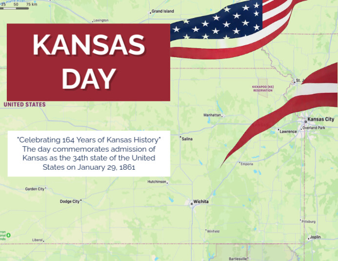 Yellow Illustrative Kansas Day Flyer (us Letter) Template | PosterMyWall