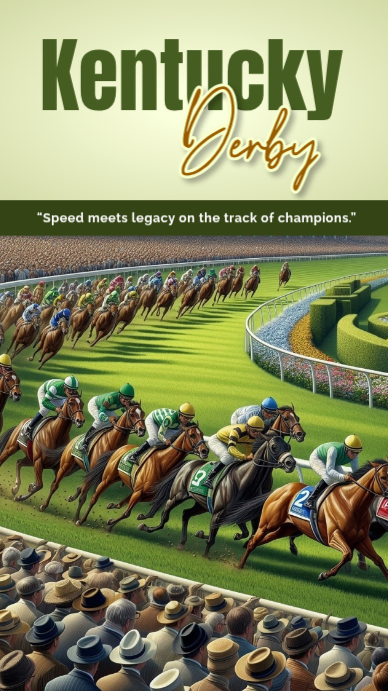 Yellow Illustrative Kentucky Derby Facebook Story Template | PosterMyWall