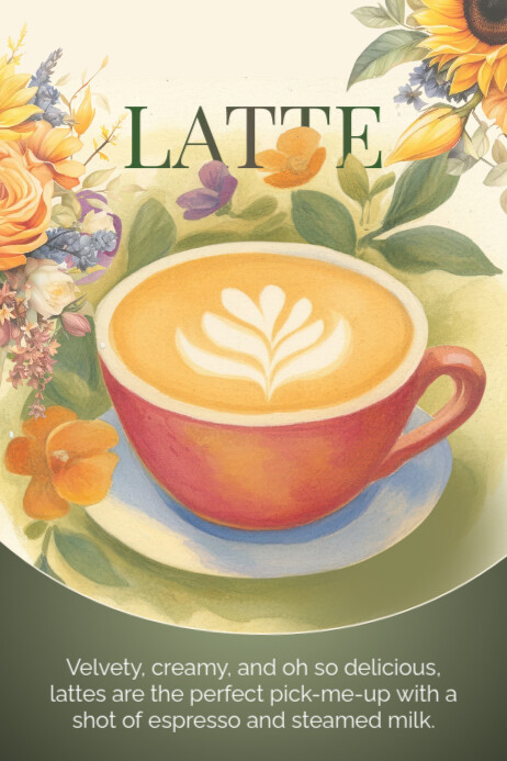 Copy of Yellow Illustrative Latte Day Poster | PosterMyWall