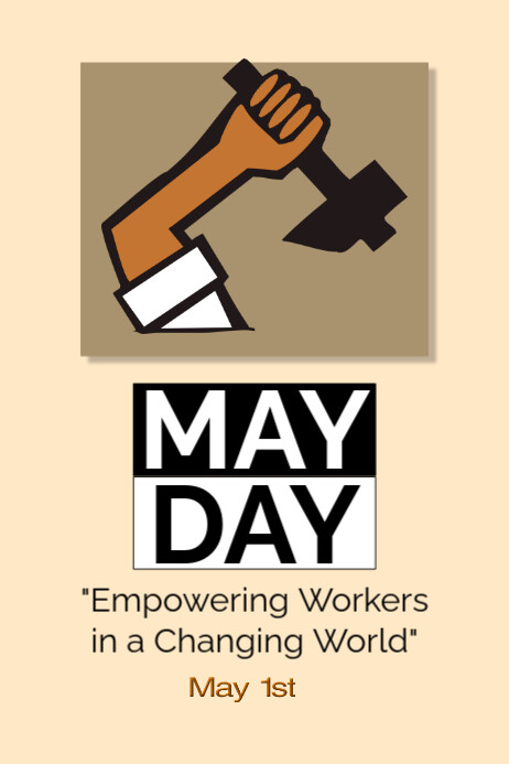 Yellow Illustrative May Day Poster Template | PosterMyWall