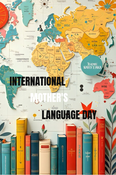 Plantilla de Yellow Illustrative Mother Language Day Poster | PosterMyWall