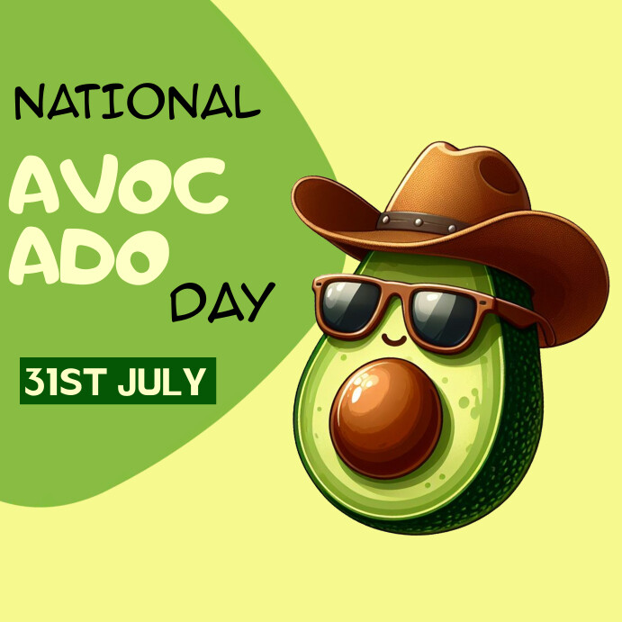 Yellow Illustrative National Avocado Day Inst Template | PosterMyWall