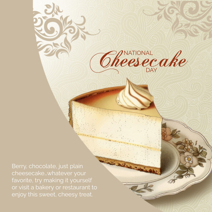 Copy of Yellow Illustrative National Cheesecake Day I | PosterMyWall