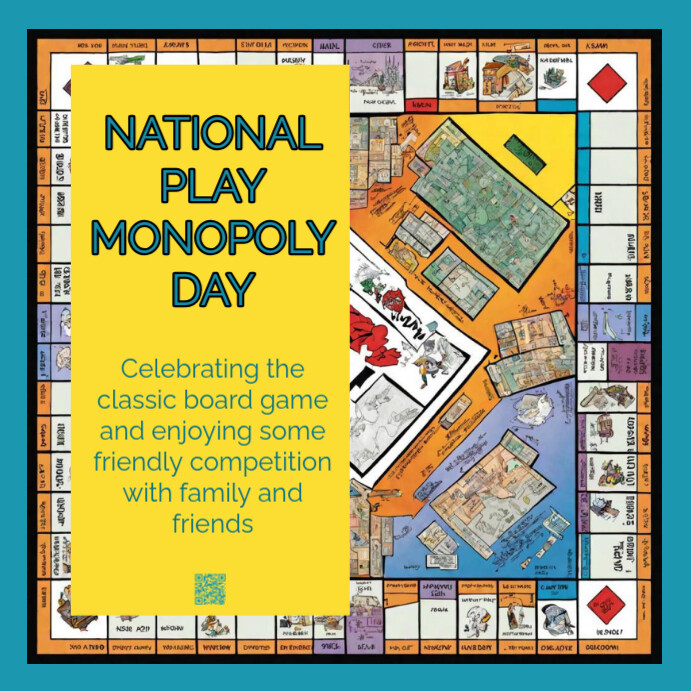 Copy of Yellow Illustrative National Play Monopoly Day Instagram Post ...