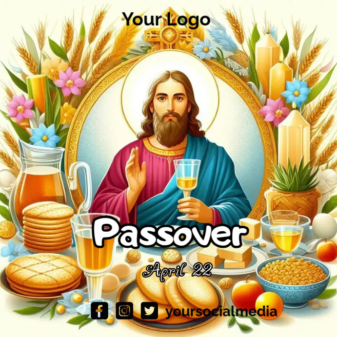 Modèle Yellow Illustrative Passover Social Media Template Design ...