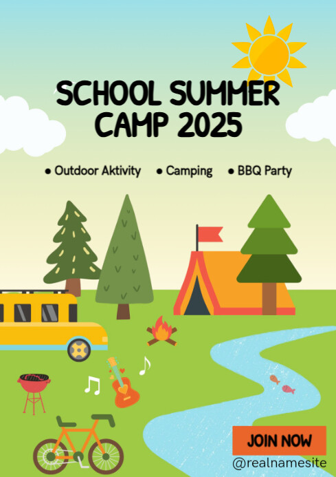 Copy of Yellow Illustrative School Summer Camp Poster A2 | PosterMyWall