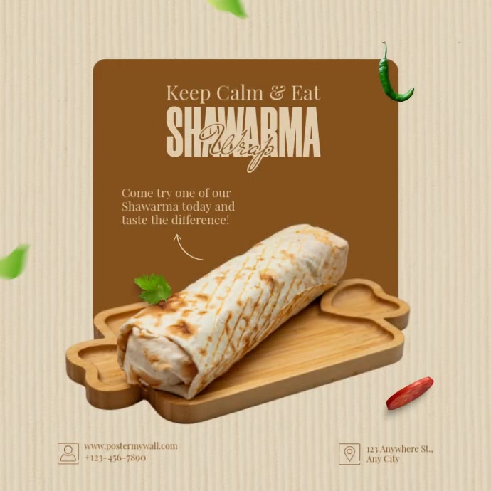 Plantilla de Yellow Illustrative Shawarma Instagram Post | PosterMyWall