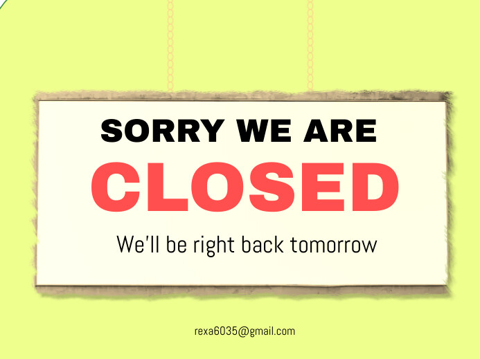 Modèle Yellow Illustrative We Closed Yard Sign | PosterMyWall