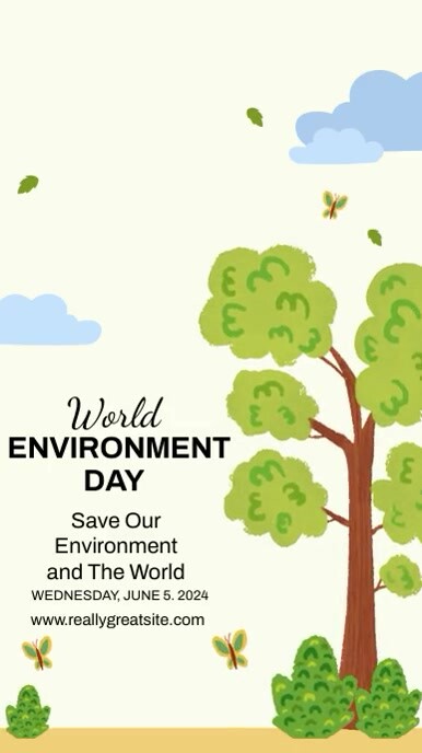 Plantilla de Yellow Illustrative World Environment Day Dig | PosterMyWall