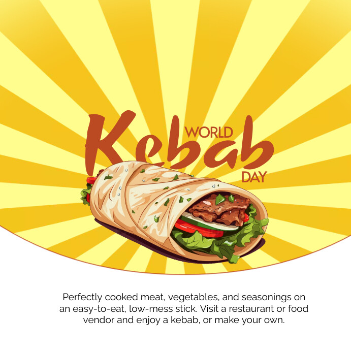Copy of Yellow Illustrative World Kebab Day Instagram | PosterMyWall