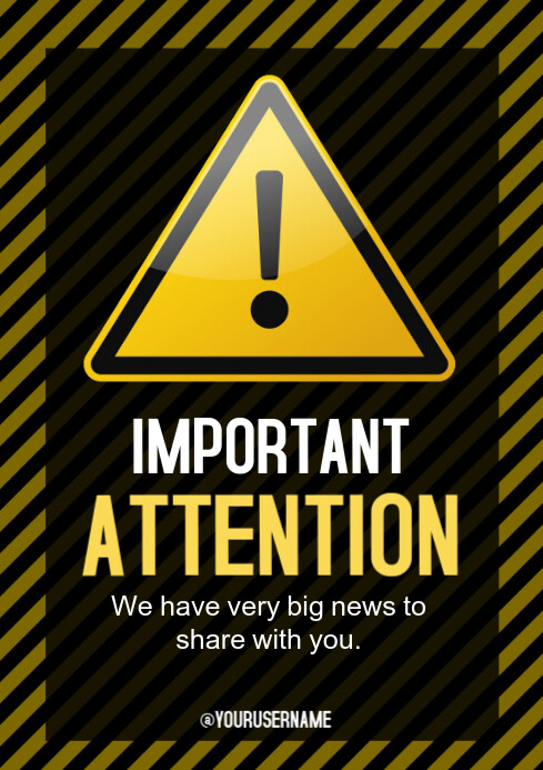 Yellow Important News Poster Template | PosterMyWall