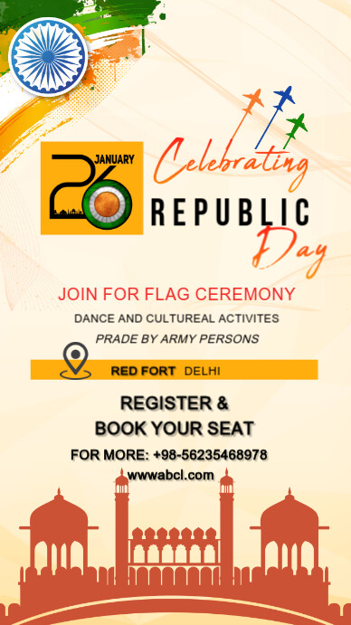 Yellow Joyful 26 January Republic Day Invitation Card Instagram Story ...