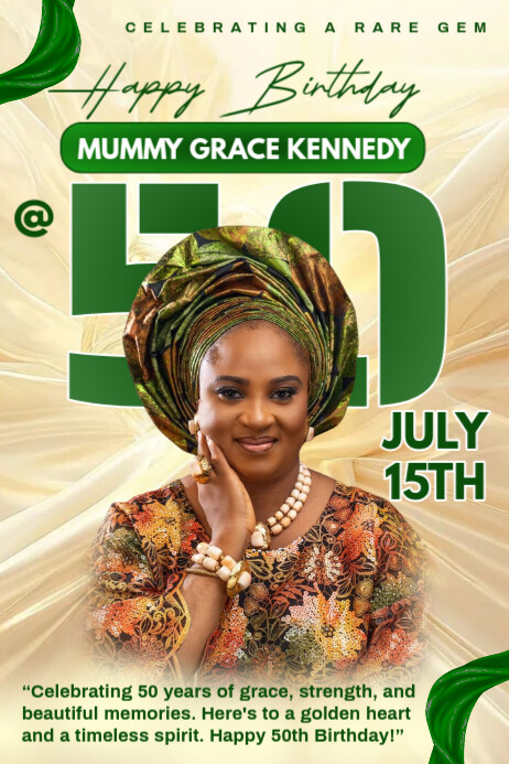 Yellow Joyful 50 Years Birthday Poster Template | PosterMyWall