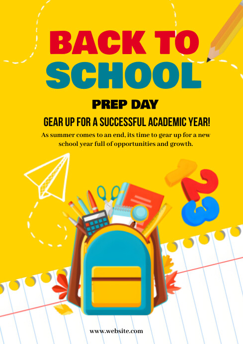 Modèle Yellow Joyful Back To School Prep Day Flyer A | PosterMyWall
