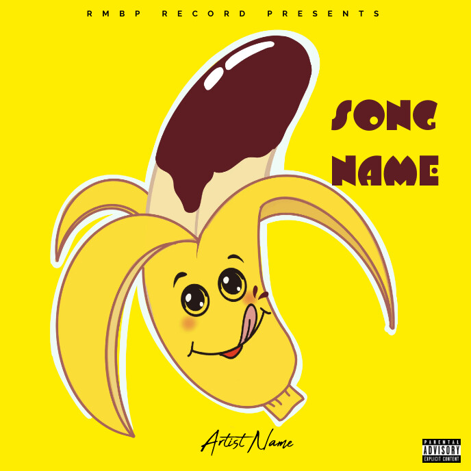 Yellow Joyful Banana Album Cover Template | PosterMyWall