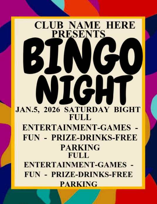 Plantilla de Yellow Joyful Bingo Night Event Flyer | PosterMyWall