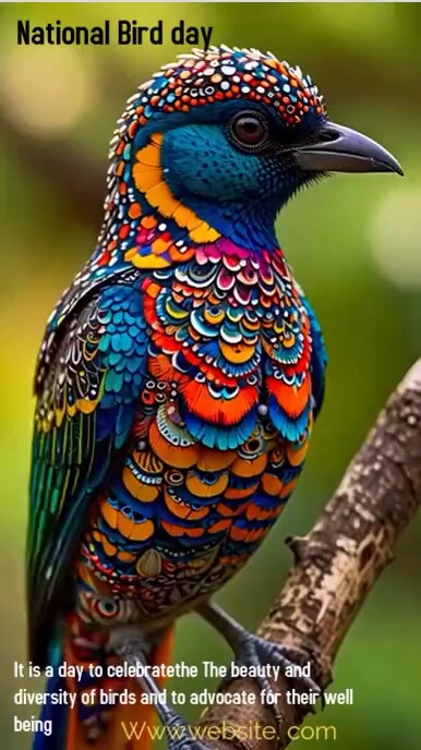 Copy of Yellow Joyful Birds Of Feathers Day Youtube Short | PosterMyWall