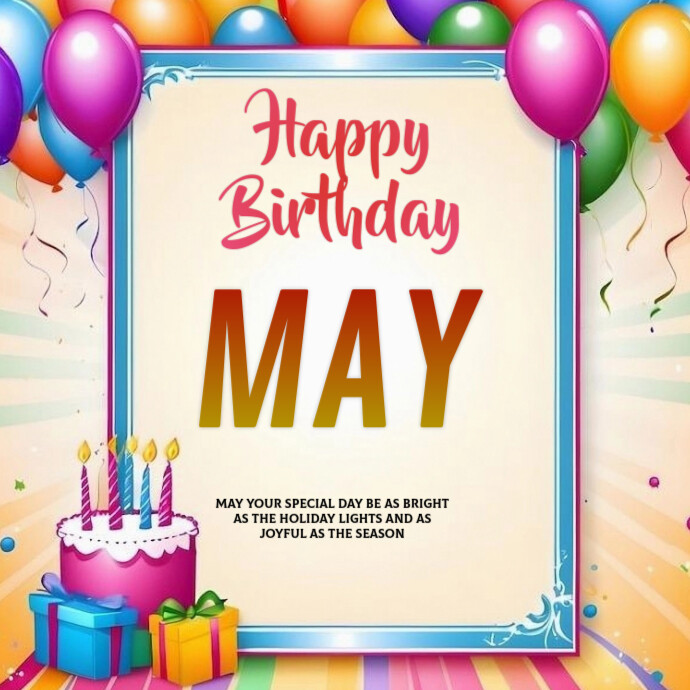 Yellow Joyful Birthday Card Logo Template | PosterMyWall