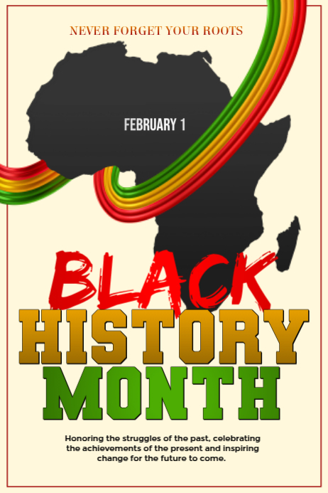 Yellow Joyful Black History Month Poster / African Heritage & Cultural ...