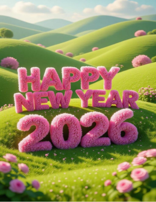 Yellow Joyful Blooming Hills New Year 2026 Celebration Flyer (us Letter ...