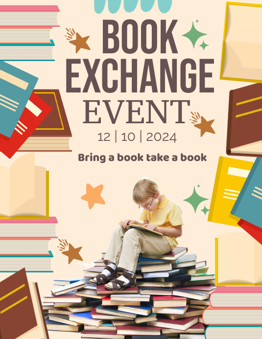 Copy of Yellow Joyful Book Exchange Event Flyer (us L | PosterMyWall