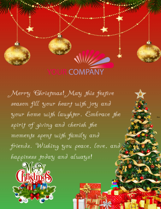 Yellow Joyful Business End Year Message Template Flyer (us Letter ...