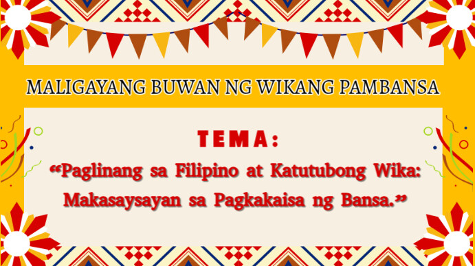 Yellow Joyful Buwan Ng Wika Digital Display (16:9) Template | PosterMyWall