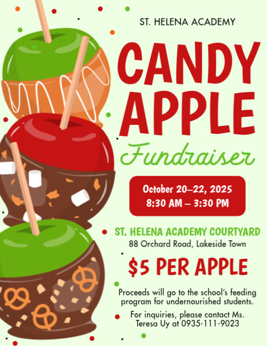 Copy of Yellow Joyful Candy Apple Fundraiser Flyer (us Letter ...
