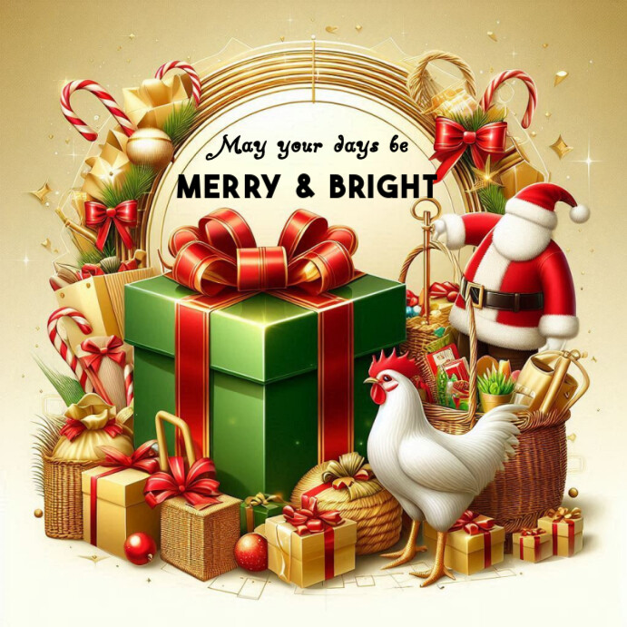 Yellow Joyful Christmas Box Instagram Post Template | PosterMyWall