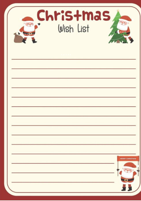 Copy of Yellow Joyful Christmas Wish List A4 | PosterMyWall