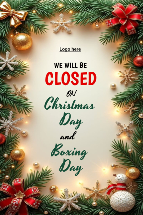 Copy of Yellow Joyful Closed On Christmas Poster | PosterMyWall