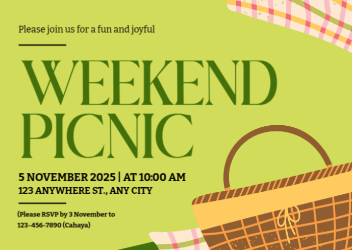 Yellow Joyful Company Picnic Postcard Template | PosterMyWall