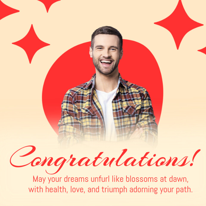 Yellow Joyful Congratulations Instagram Post Template | PosterMyWall