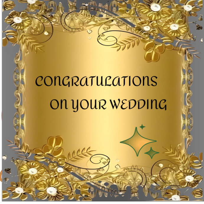 Yellow Joyful Congratulations On Your Wedding Greeting Card Instagram ...