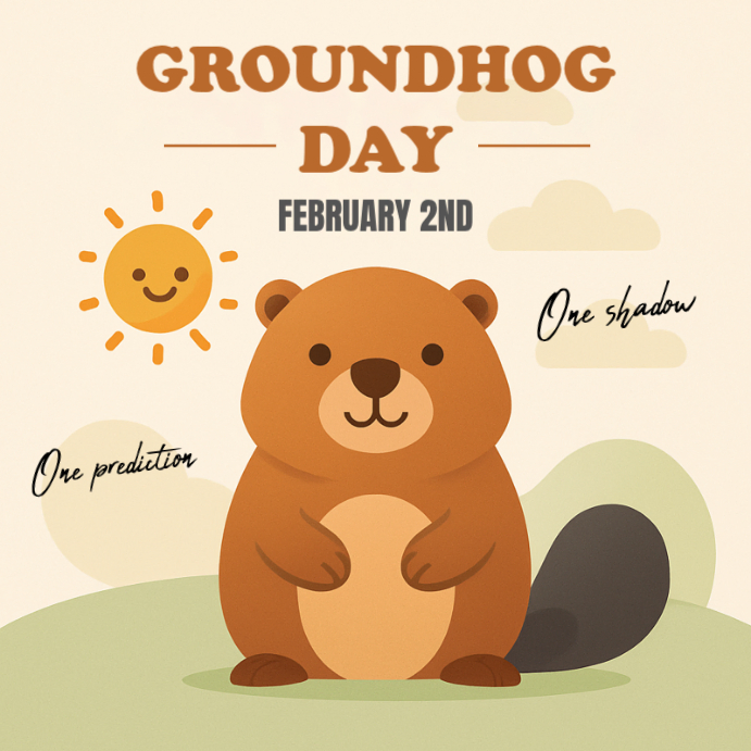 Copy of Yellow Joyful Creative Groundhog Day Poster Design Instagram ...