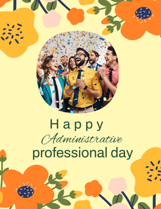 Modèle Yellow Joyful Customizable Administrative Professional Day ...