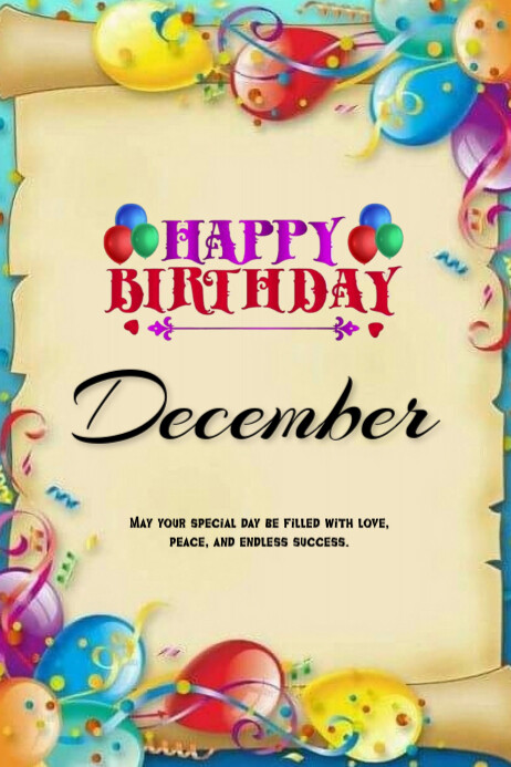 Copy of Yellow Joyful December Birthday Poster | PosterMyWall