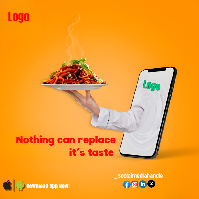 Yellow Joyful Delivery App Service Restaurant Banner Instagram Post ...